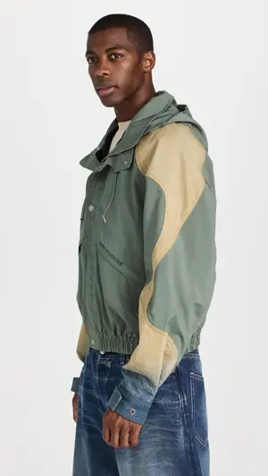 Acne Studios Ocyber Windbreaker In Olive Green - 55% Off